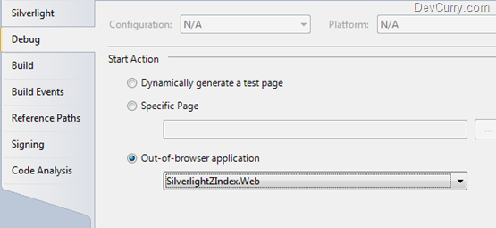 Silverlight: Debug Out Of Browser application